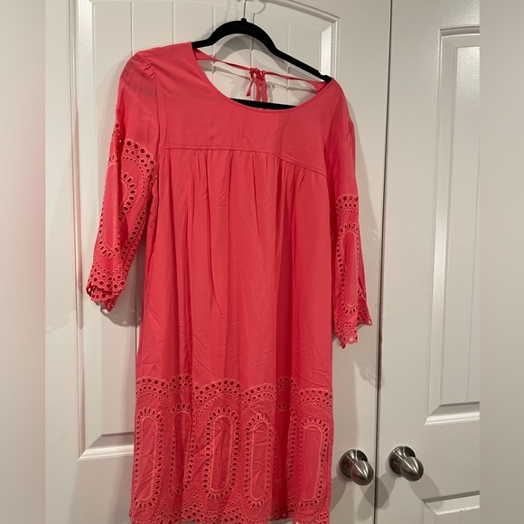 crown & ivy | Dresses | Crown And Ivy Coral Eyelet Dress | Poshmark